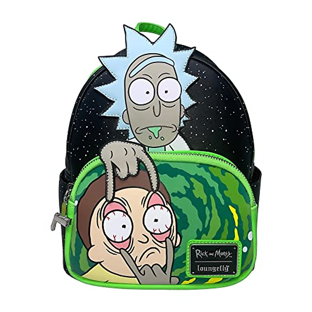 Loungefly Rick and Morty Glow in the Dark Womens Double Strap Shoulder Bag Purse