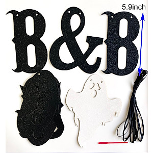 Black Halloween Boos & Booze Banner, Black Glittery Halloween Party Banner for Hocus Pocus Party Decorations, Halloween Bachelorette Party Decorations,Boos and Booze Decor