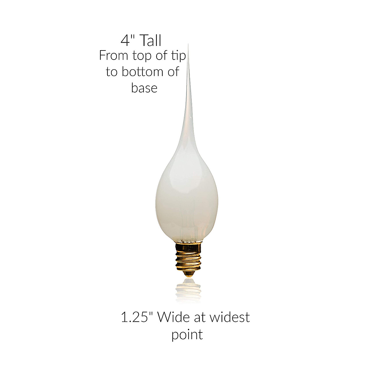 LightLady Studio, Silicone Dipped Candle Light Bulbs, 7 Watts, 12Pk, Silicone Light Bulbs for Candle Lamps, Window Candles, Candelabra, Handmade, Dipped, White, Candle Bulbs Silicone