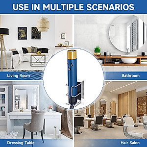 Hair Dryer Holder, XILIMEN Wall Mounted No Drilling Required Straightener Holder, Stainless Steel Curling Iron Holder for Bathroom Bedrooms（Silver）