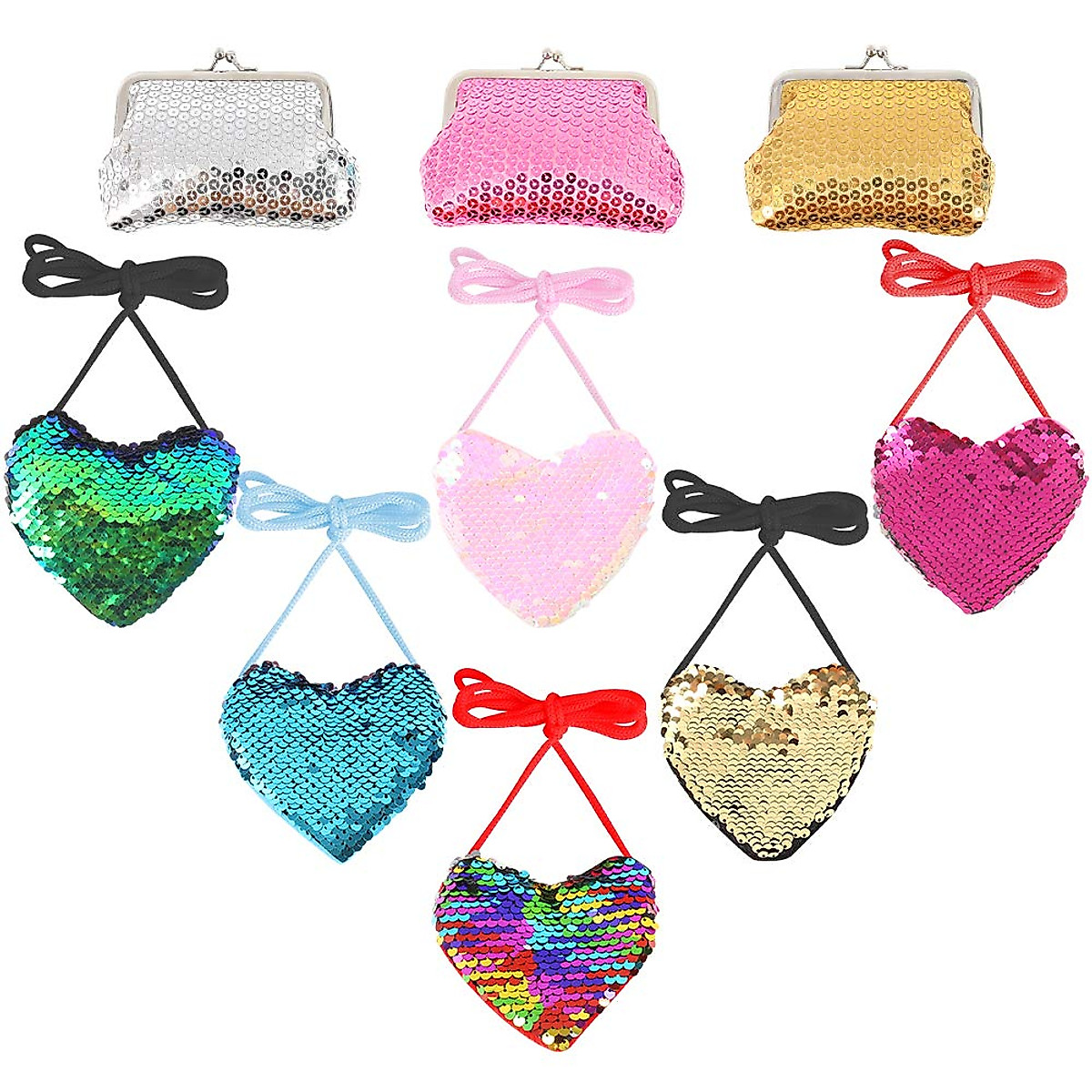 Little Girl Crossbody Bag,Glitter Crossbody Purse Messenger Bag Hand Bag Toddler Kids Purse with Sparkly Crown Hair Clip,Pink and Purple