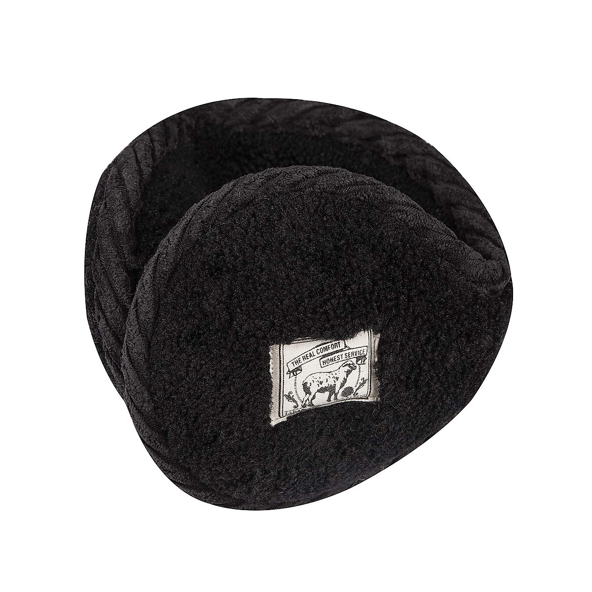 Surblue Unisex Warm Earmuffs Cashmere Winter Pure Color Outdoor Fur Earwarmer, Adjustable Wrap, Black, Medium