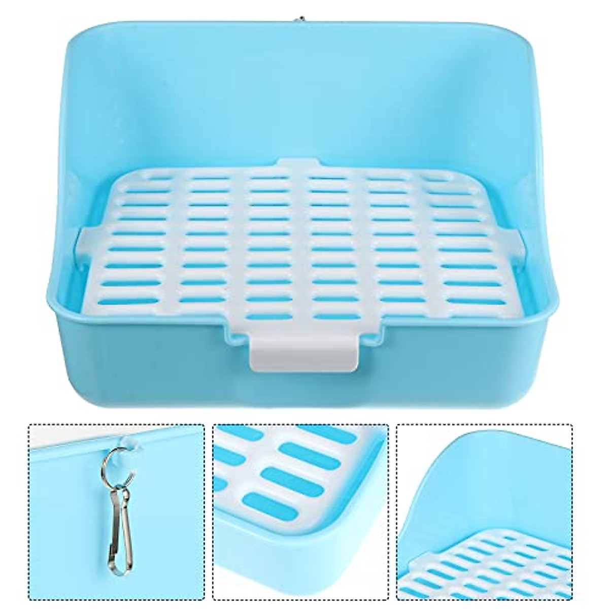 Ipetboom Box Animals Guinea Ferret/Silk Ferret Pig Pigs Corner Poop Pig/Hamster Bunny Tray Litter Cage Rabbit Pad for Animal Training Pet with Toilet Bedding Blue Golden Small Urinal
