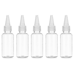 5pcs 10-250ml Refillable Bottles Squeeze Bottles Eye Dropper Bottle Liquid Dispenser Sharp-mouth Container with Twist Top Cap(30ml)