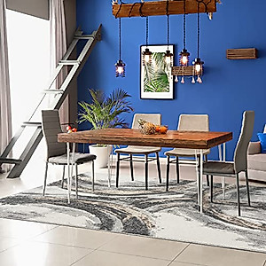 LUXE WEAVERS Abstract Gray 6x9 Geometric Area Rug, Medium Pile Modern Carpet