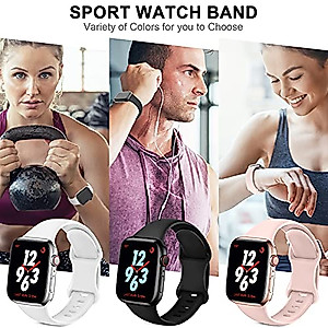 KingofKings Sport Watch Bands Compatible with Apple Watch Band 45mm 44mm 42mm 41mm 40mm 38mm for Women Men, Soft Silicone Replacement Strap Wristband for iWatch Series 8 7 6 5 4 3 2 1 SE