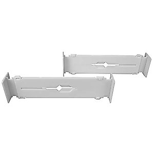Home Basics 2 Piece Plastic Adjustable Drawer Dividers, White (1) | Organize Any Drawer | Great for Crafts, Accessories & Kitchens | Easy to Adjust to Size