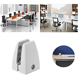 KSWLOR 20 PCS Office Desk Partition Support Bracket,Desk Divider Clamp Brackets Shelf Clip Clamp Holder Screen Clip Holders,Desk Privacy Screen Clips Clamps Sneeze Guard Bracket Support 0-1/2" Panel