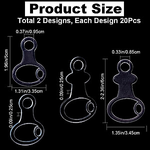 CRASPIRE 40Pcs 2 Size Acrylic Floss Bobbins Clear Embroidery Thread Transparent Drops Key Shape Cross Stitch Chips Sewing Board Organizers with Box for Craft DIY Storage