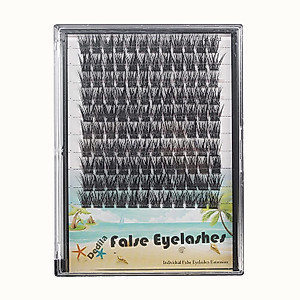 Dedila Large Pack 8-20mm to Choose D Curl Cluster Eyelash Extensions D Curl Wide Stem Individual False Eyelashes Dramatic Volume Eye Lashes Set Home DIY Lashes (14mm)