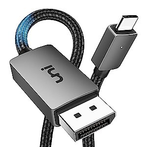 uni 8K USB C to DisplayPort Cable 6FT, 8K@60Hz 4K@240Hz Thunderbolt 4/3 to DP 1.4 Cable Non-bidirectional Support 32.4 Gbps, FreeSync, G-Sync Compatible with iPhone 15 Pro, MacBook Pro/Air, iPad, iMac