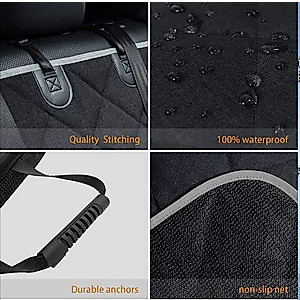 Petalae Waterproof Dog Seat Cover for Cars Back Seat Heavy-Duty Nonslip Pet Seat Cover Protector Armrest Compatible for Trucks Cars & SUVs
