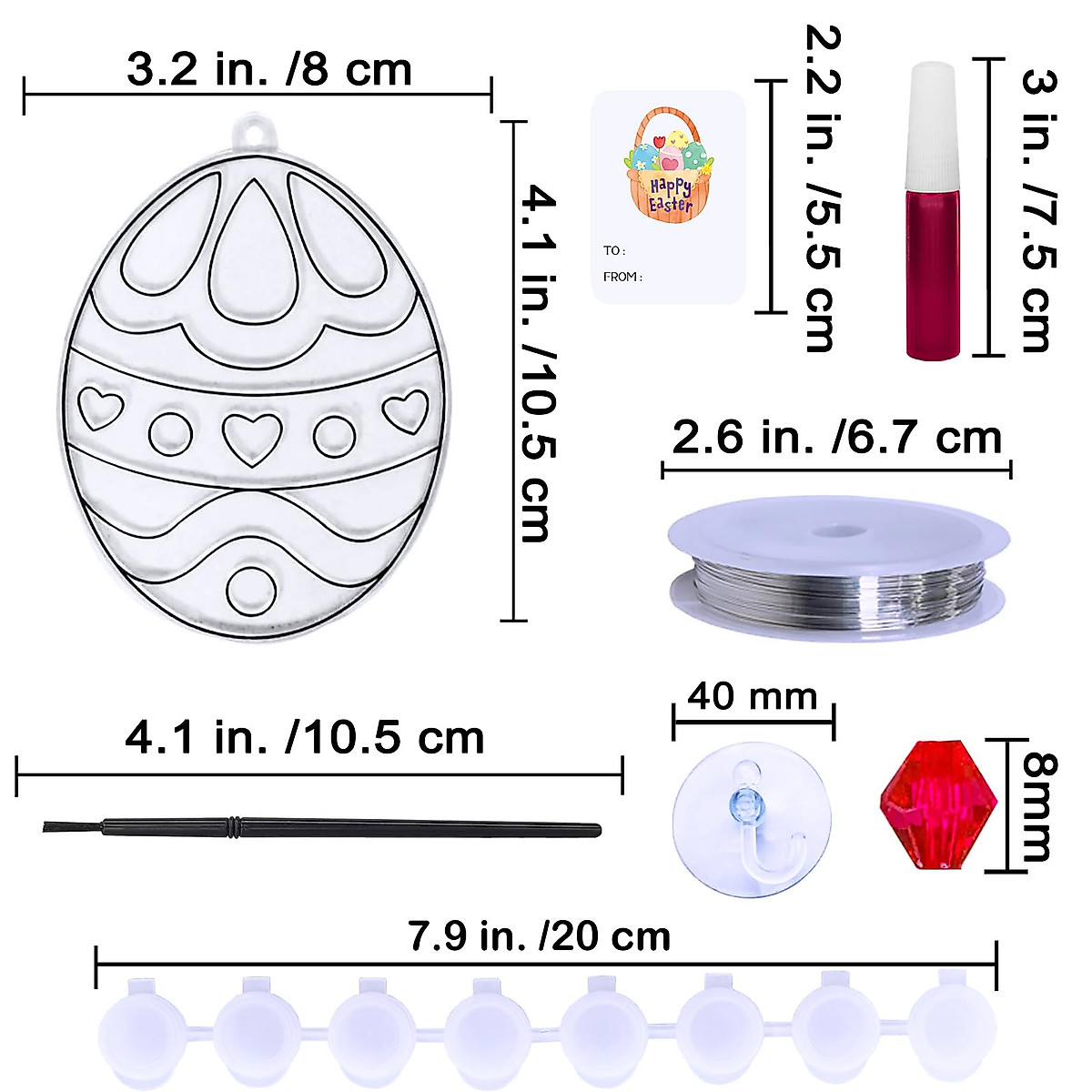 24 Sets Easter Egg Suncatcher Ornaments Decoration DIY Window Paint Art Stickers Craft Kit 8 Designs Easter Egg Suncatchers for Kids Classroom Easter Spring Activity Art Projects Basket Party Favors