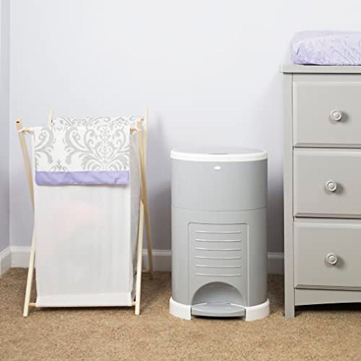 Dekor Classic Hands-Free Diaper Pail | Gray | Easiest to Use | Just Step – Drop – Done | Doesn’t Absorb Odors | 20 Second Bag Change | Most Economical Refill System
