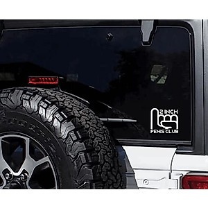 2 Pack - 2 Inch Penis Club - Funny | Decal Vinyl Sticker Graphics for Car Truck SUV Van Wall Window Laptop | 5.5" Width by 5" Height HGC3323.07 White
