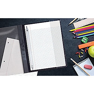 Ultra Durable Clear Front Report Covers, 25 Per Box, Letter Size, Black, Poly Back Cover, with Fasteners, Lay Flat, by Better Office Products, Box of 25