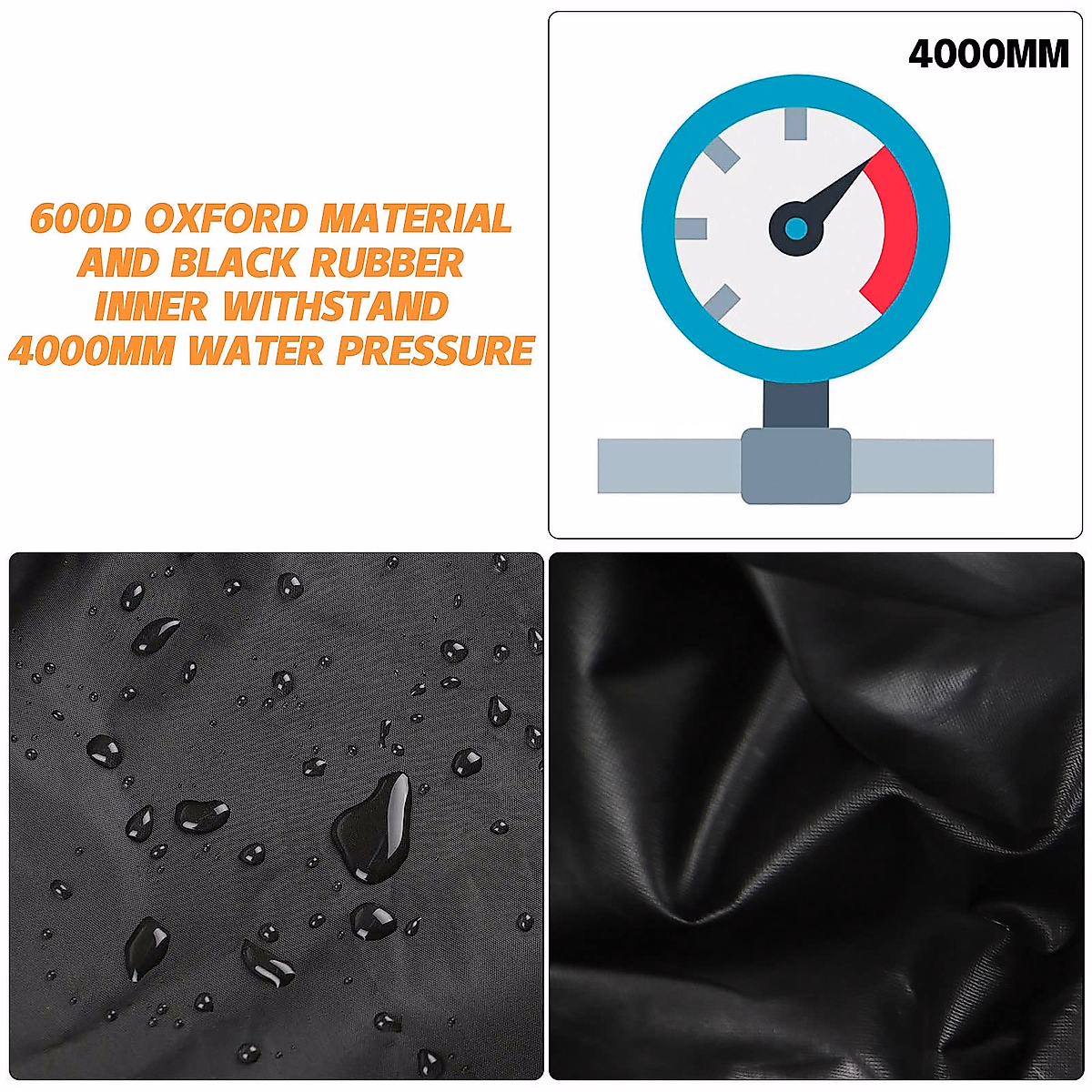 Riding Lawn Mower Cover with Bagger Attachment,Waterproof Heavy Duty Fits Up to 54”Mower Decks,600D Polyester Oxford UV and Water Resistant,Windproof Buckle Strapping Designed