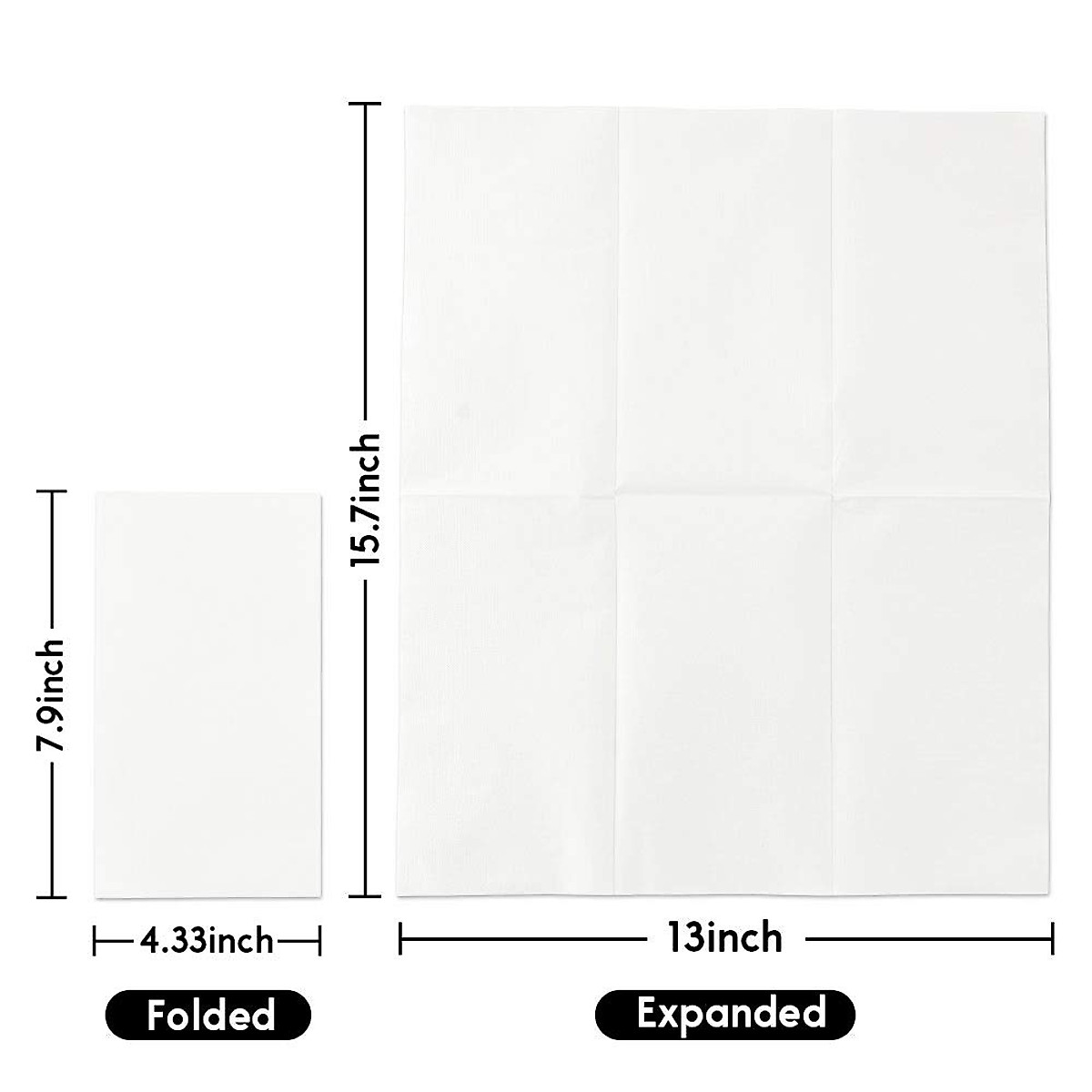 Vplus 600 Pack Paper Napkins Guest Towels Disposable Premium Quality 3-ply Dinner Napkins Disposable Soft, Absorbent, Party Napkins Wedding Napkins for Kitchen, Parties, Dinners or Events(White)