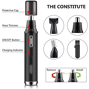 OJOINK Ear and Nose Hair Trimmer for Men and Women,USB Rechargeable Nose Hair Clipper, Electric Facial Ear Hair Remover