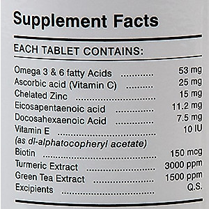 Drools Absolute Skin + Coat Tablet- Dog Supplement, 50 Piece for All Breed Sizes for Dogs Preservative-Free