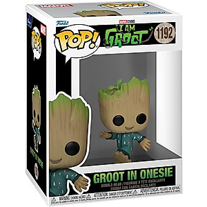 POP Marvel: I Am Groot - Groot Dancing in Onesie PJs Funko Vinyl Figure (Bundled with Compatible Box Protector Case), Multicolored, 3.75 inches