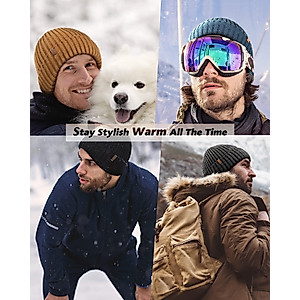 FURTALK Women Men Beanie Warm Winter Hats Acrylic Knit Cuffed Beanie Daily Beanie Hat Unisex Plain Skull Cap Black¡­