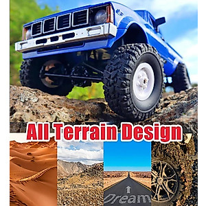 Apawband RC Crawler WPL C24 RC Rock Crawler RC Truck 4x4 Off Road RTR, 1/16 Scale Remote Control Truck All Terrain 2.4 Ghz with Proportional Steering LED Lights Hobby Toys Adult