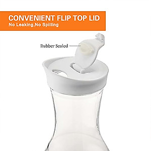 KORDISEN Water Carafe with Lid, 50 Oz Plastic Pitcher for Drinks, Milk, Mimosa Bar Supplies, Iced Tea Pitcher, Juice Containers with Lids for Fridge, BPA-Free, 4 Pack (Clear)