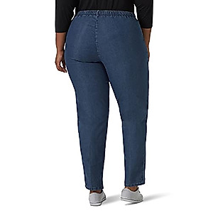 Chic Classic Collection Women's Stretch Elastic Waist Pull-On Legging Pant Mid Shade Denim 14 Petite