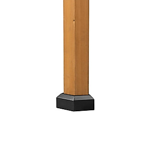 Sunjoy Ion Collection 13 x 13 ft. Cedar Framed Octagon Wood Gazebo with Brown Double Tiered Steel Hardtop Roof and Ceiling Hook for Garden, Backyard Shade