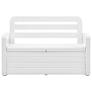 vidaXL Patio Storage Bench Garden Outdoor Balcony Backyard Terrace Lounge Seating Furniture Cushion Pillow Box 52.2" Plastic Anthracite