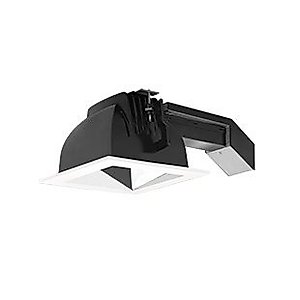 RAB Lighting RDLED6S26E-50YN-S-W White Trim Ring Specular Silver 6'' Square Trim Cone 26W 3500 K Warm Dimmable ELV 50 Degree Square Remodeler LED Downlights Module
