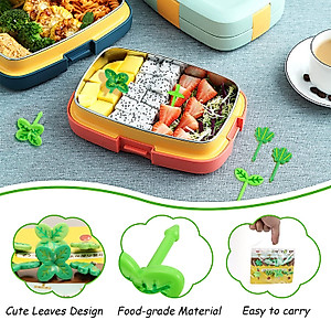 DREMISI 16Pcs Mini Leaf Food Picks for Kids, Cute Bento Box Accessories, Safe, Practical, and Decorative