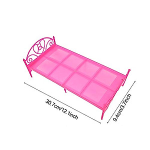 Fockety Safe Interesting Delicate Mini Dollhouse Bed, Dolls House Bed, Bedroom Furniture for Children Great Gift Girls Kids