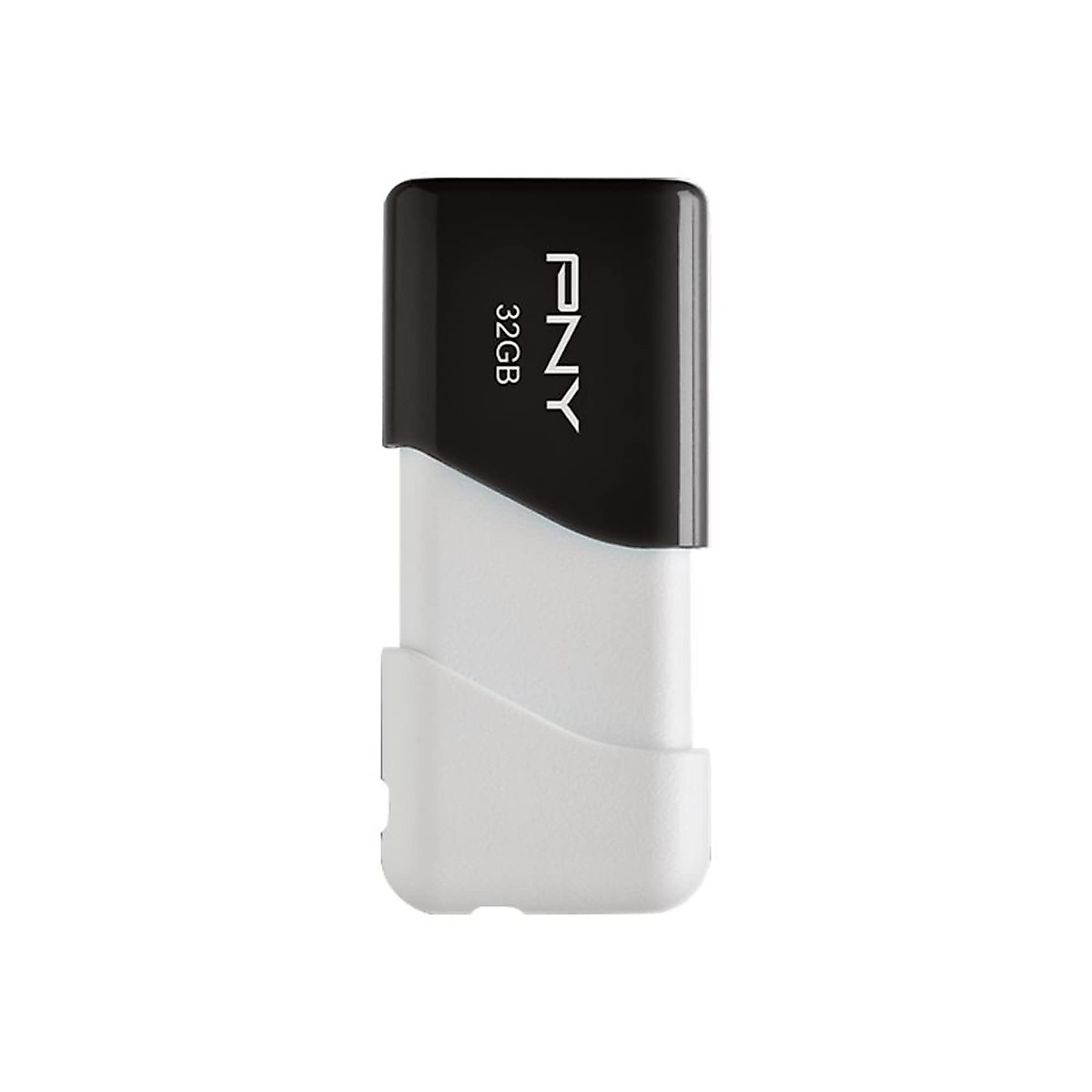 PNY Compact Attache 32GB USB 2.0 Flash Drive - Black/White - P-FD32GCOM-GE