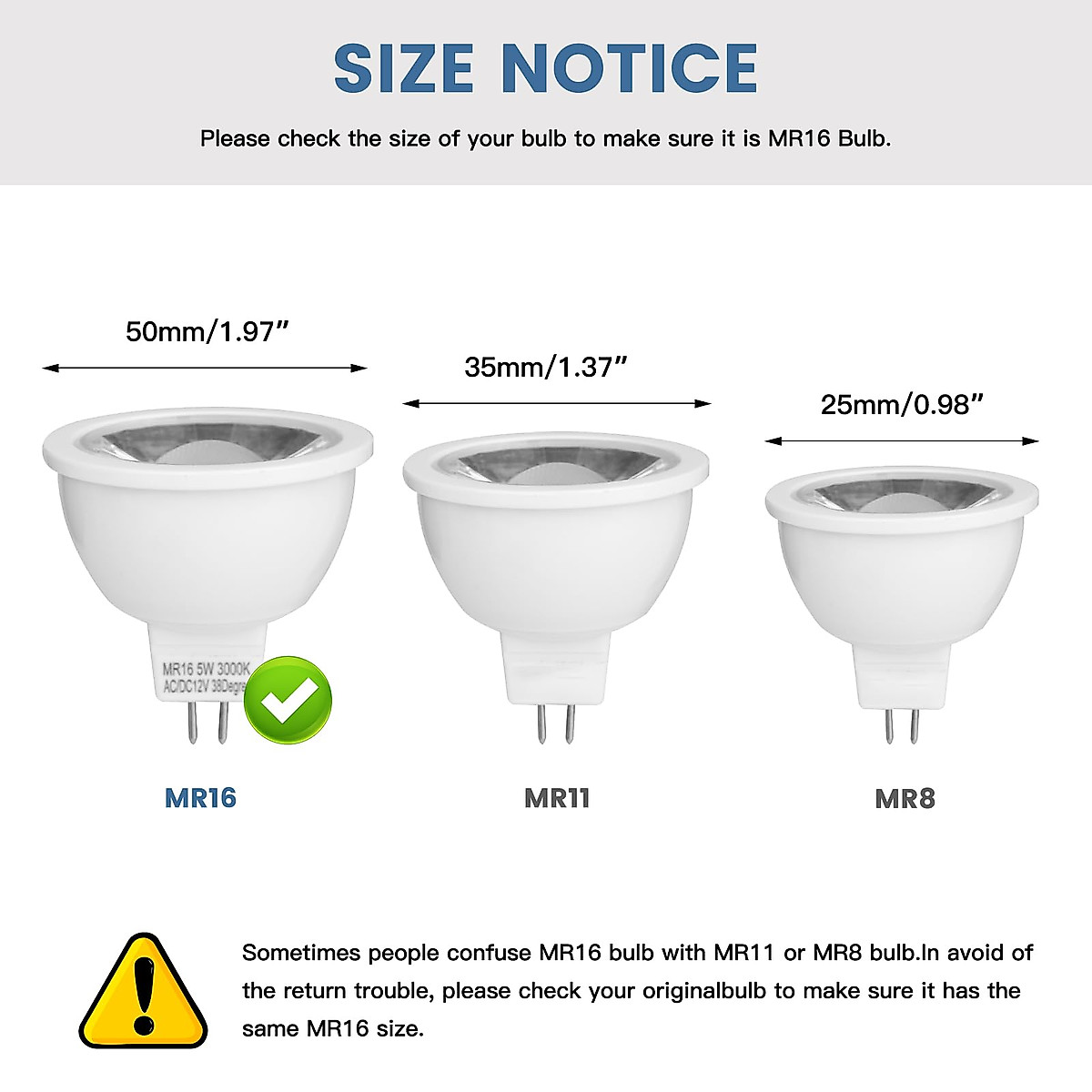 Gardencoin 5W GU5.3 MR16 LED Bulbs, 2700K Soft White, Dimmable, IP65 Waterproof Low Voltage 9-17V AC/DC Bi-Pin Base, 38° Beam Angle for Landscape, Recessed, Track Lighting, 6 Pack