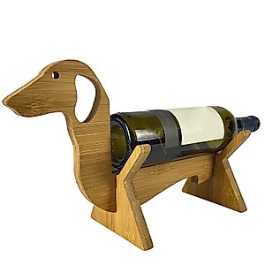 Bantlou Wood Table Top Wine Rack, Single Bottle Countertop Holder for Home Party Bar Decorations, Wine Lover Gift, Home Decor