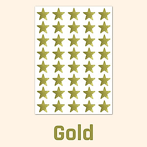 1000 Pack, Gold Foil Star Metallic Stickers, 0.6" Diameter