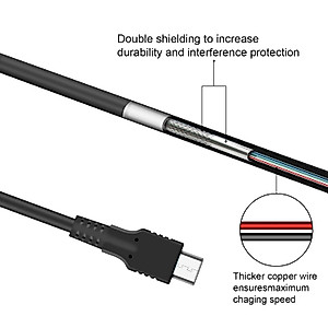 ECHZOVE Charger Compatible with Nintendo Switch, Charging Cable Compatible with Nintendo Switch, Charger Cable Compatible with Nintendo Switch Pro Controllers - Black (4.92ft)