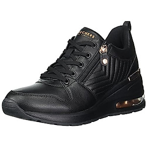 Skechers Women's Million AIR Sneaker, 7.5 Black