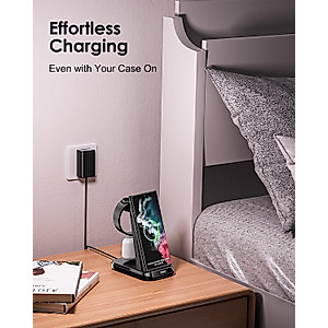 Wireless Charger for Samsung Phones Watch Earbuds (Not for Samsung Z Flip & A Series), SWIO 3 in 1 Charging Station for Samsung Watch 6/5/4/3, S24 S23 S22 S21 S20 /Note 20 10/ Z Fold 4 3, Buds/2/Pro