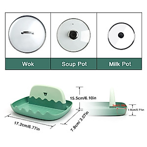 Kitchen Spoon and Lid Rest 2 Pack, Windspeed Green Kitchen Spatula Rest Holder Detachable Spoons Cooking Stand Countertop Keep Clean Cooking Ladle Organizer for Pot Lid, Fork, Tongs (Green)