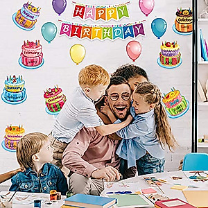 20 Pieces Happy Birthday Bulletin Board Set Birthday Wall Classroom Decoration Cutouts for Calendars Bulletin Boards Classrooms