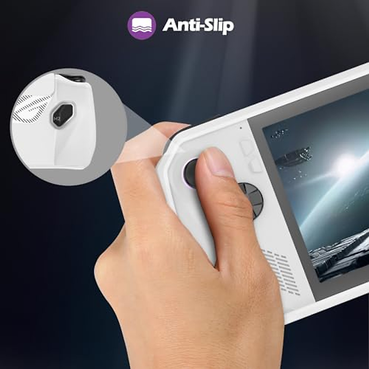 ProCase Upgraded Flip Case for ASUS ROG Ally Gaming Handheld 7 inch 2023, Protective Cover with Magnetic Removable Front Cover, Rog Ally Accessories Non-Slip Full Protection Grip Case -White