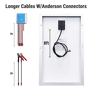 Newpowa 30W(Watt) Solar Panel Monocrystalline12V High Efficiency PV Module for Rv Marine Boat Water Pump Off Grid (30W Waterproof Kit)