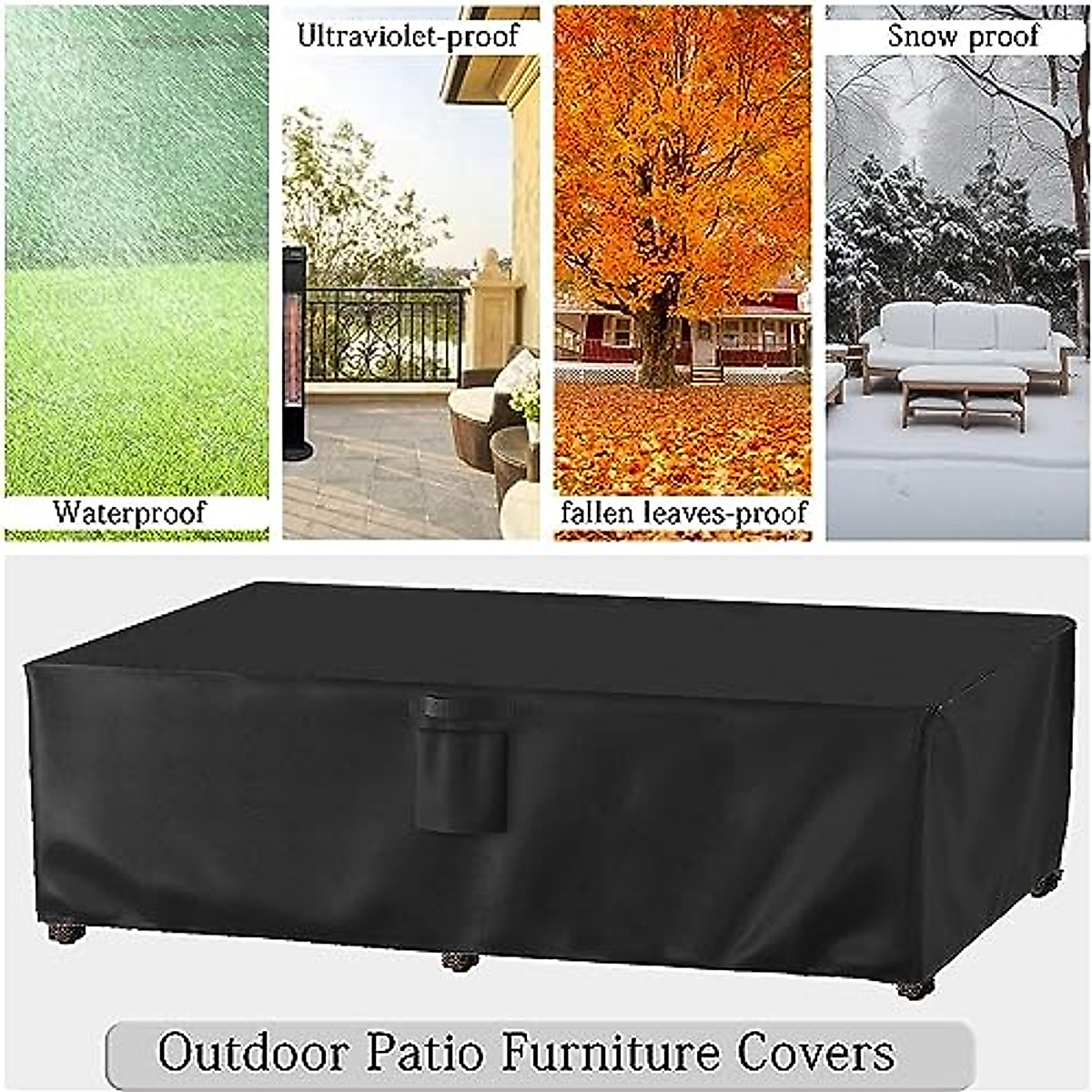 MRJ 600D Fabric Waterproof Outdoor Patio Furniture Covers - Protect Your Garden Furniture with Sun-Resistant 74 x 47 x 28 inch Dimensions