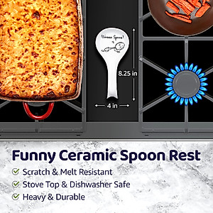 Spoon Rest for Stove Top - Coffee Spoon Holder, Stove Cooking Spoon Holder, Coffee Spoon Rest, Ceramic Funny Spoon Rest, Cute Spoon Rest, Cool and Funny Housewarming Gifts, Kitchen Spoon Rest