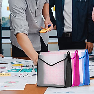 6 Pieces 12" x 12" Scrapbook Paper Organizer Storage Envelope Expanding Wallet Organizer Documents Folder with Snap Closure for Scrapbook Paper, Cardstock, Vinyl Paper, Photos