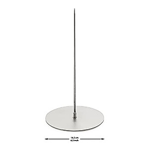 Povame Vertical Skewer Hack with Base - Stainless Steel Brazilian Rack for BBQ Rotisserie Grilling - Complete with Basting Brush