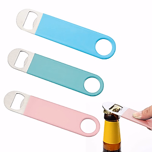 3Pcs Bottle Opener, Flat Bottle Opener, Heavy Duty Stainless Steel Flat Bottle Openers, Beer Bottle Opener 7 Inches